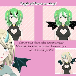 Premade Vtuber Demon Girl LIVE2D Half Body Model - Fully Rigged Ready ...