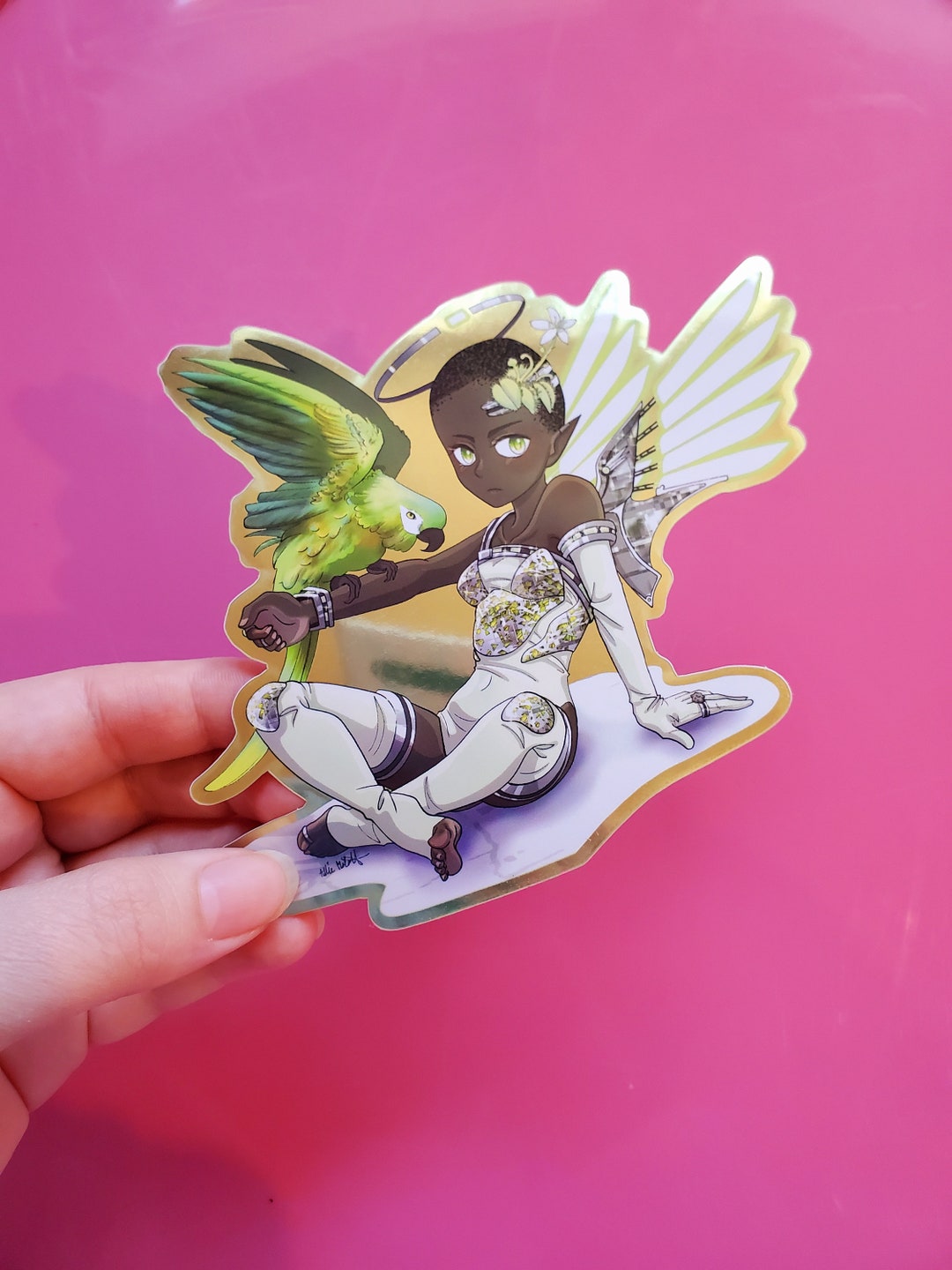 Large 5 Inch Metallic Vinyl Sticker Peridot Pallidot Meteorite Fairy ...