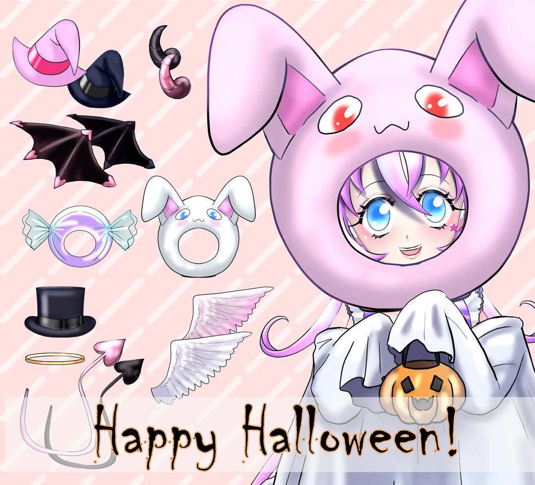 Vtuber Asset Pack - Halloween Dress up Costume Images - Demon, Angel ...