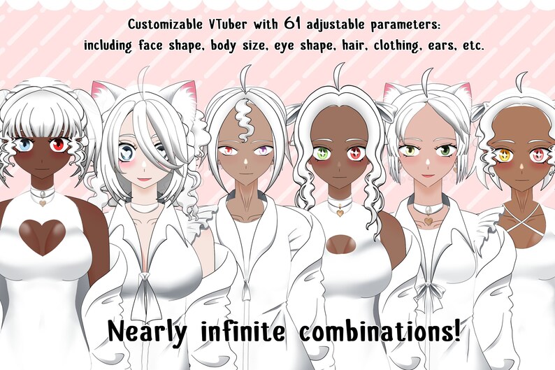 Premade Fully Rigged Vtuber and Customizable LIVE2D Half Body Model ...