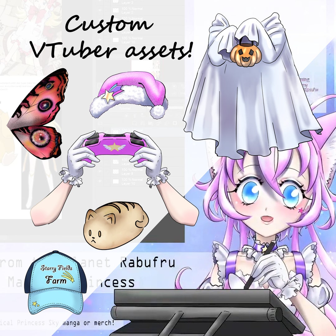 Custom Animated Vtuber Asset/item - Facial Tracked Movement, Made to ...