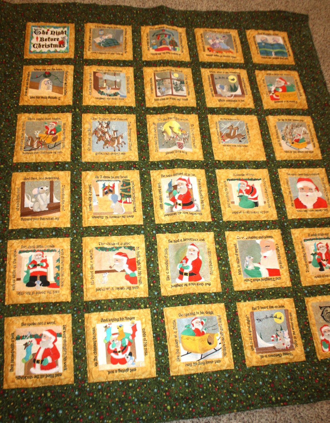 Night Before Christmas Story Quilt - Etsy