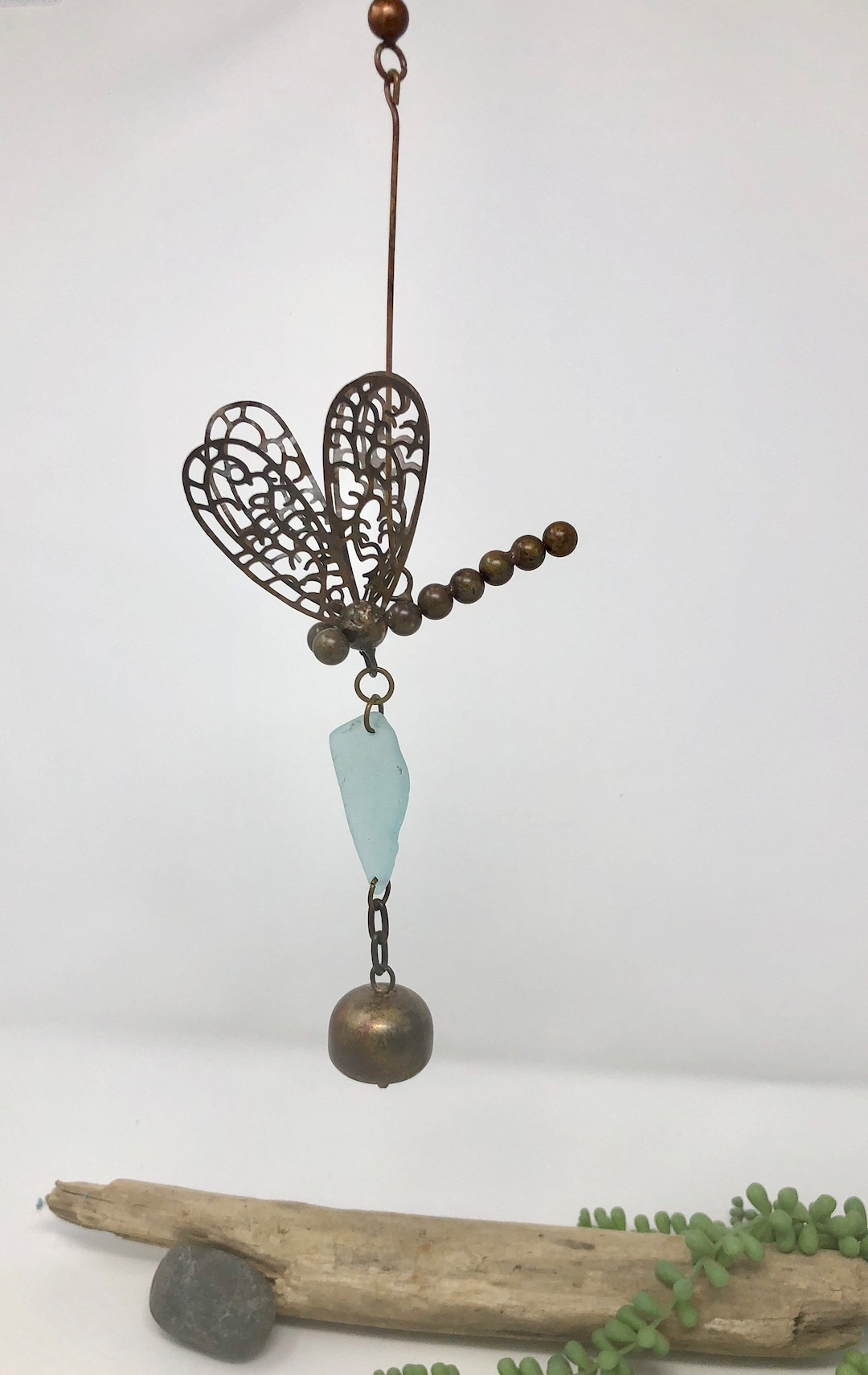 Alaska Sea Glass Dragonfly Windchime Garden Art - Etsy