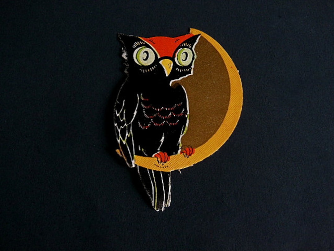 Die Cut, Owl Stickers, Vintage Halloween, Halloween Ephemera, Owl Die ...