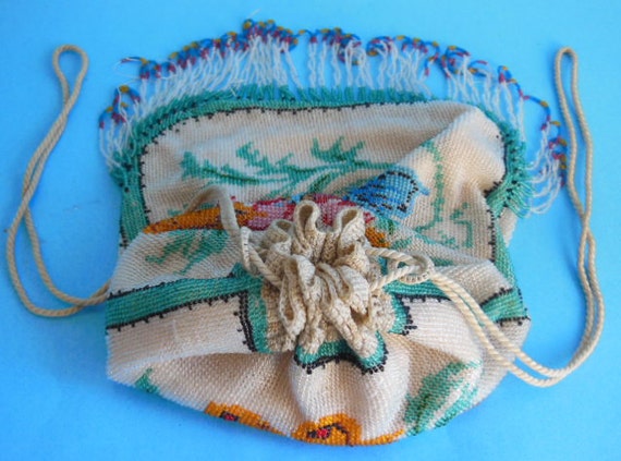 Vintage Beaded Reticule Purse, Victorian Beaded Handb… - Gem