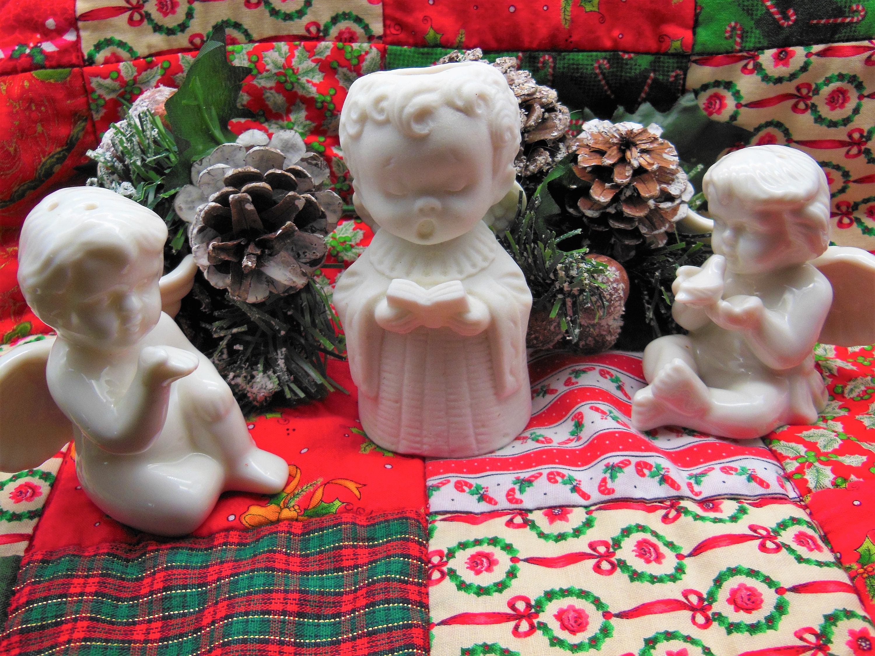 Salt and Pepper Shakers Porcelain Cherubs Angel Salt | Etsy