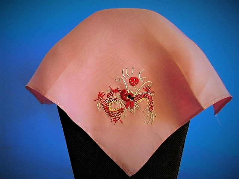 Vintage Silk Napkin Asian Embroidered Napkin Chinese Dragon | Etsy