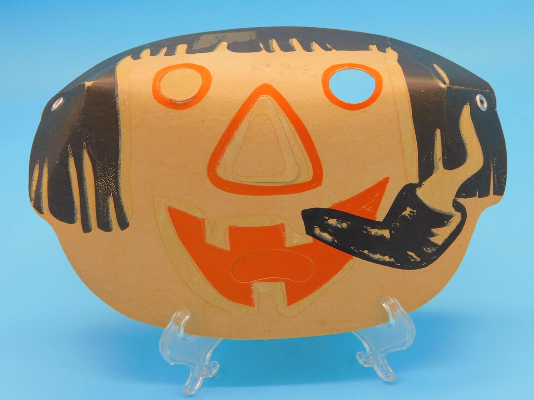 Vintage Luminous Masklite Halloween Hobo Mask: Glow-in-the-dark Child's ...
