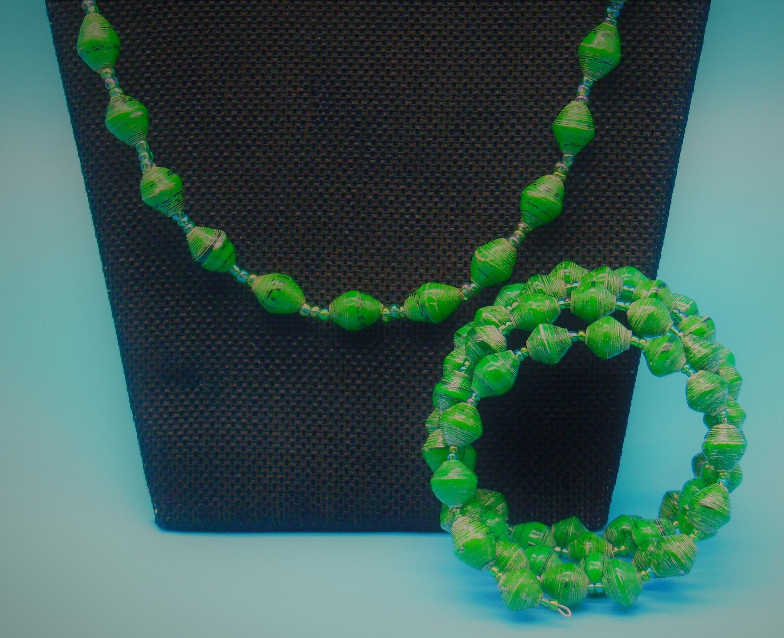 African Paper Beads Vintage Beaded Jewelry Set Bracelet Set | Etsy