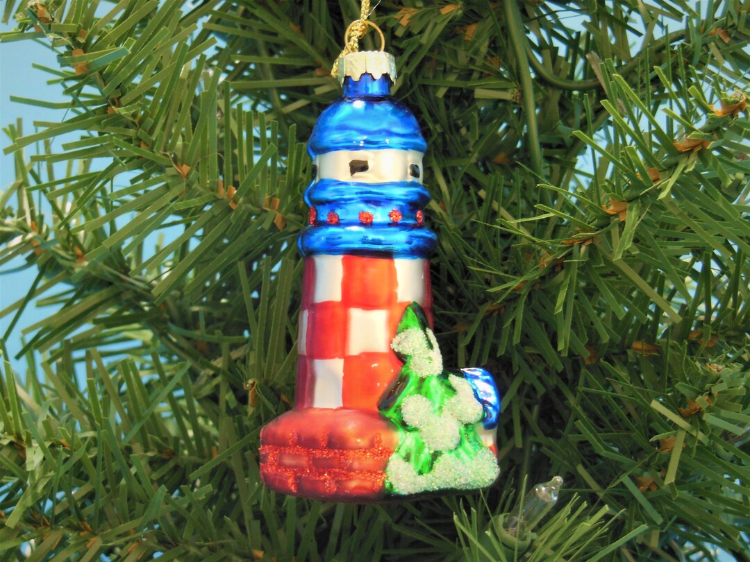 Mercury Glass, Lighthouse Ornament, Vintage Christmas Ornament ...
