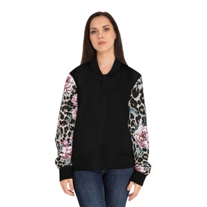 Christian Bomber Jacket, in Christ Jacket for Women, Floral Bible Verse ...