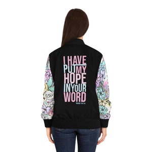 Christian Bomber Jacket, Bible Verse Jacket for Women, Floral Bible ...