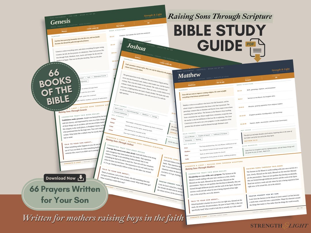 Bible Study Guide Printable | 66 Books of the Bible | One Page Summary ...