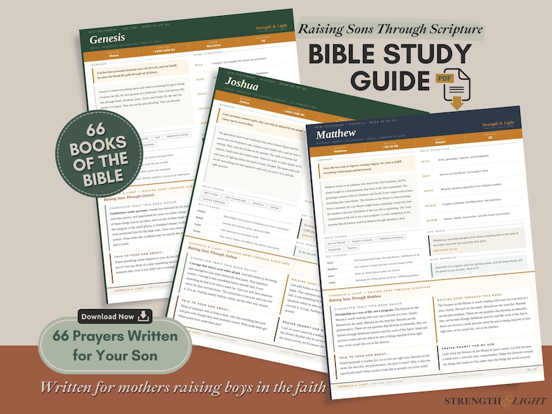 Bible Study Guide Printable | 66 Books of the Bible | One Page Summary ...
