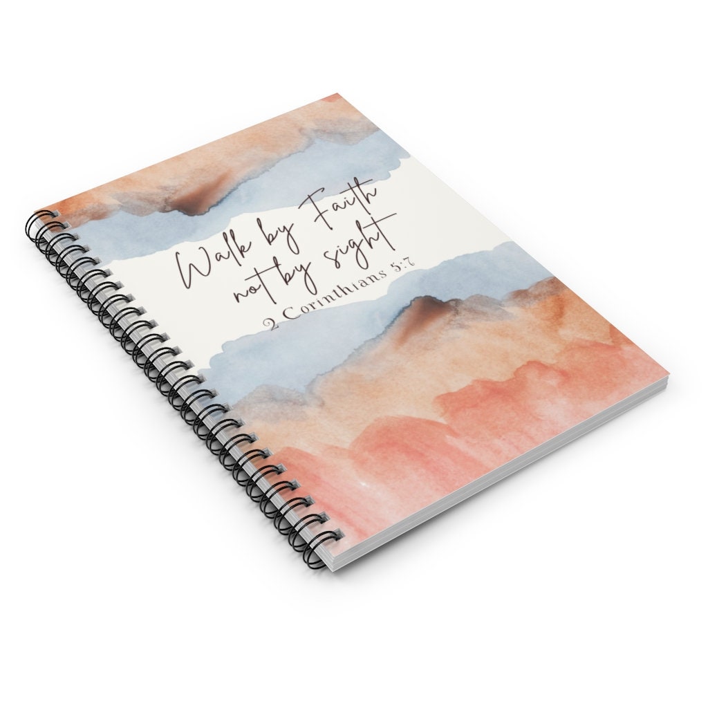 Personalized Christian Notebook Walk by Faith Spiral Notebook - Etsy
