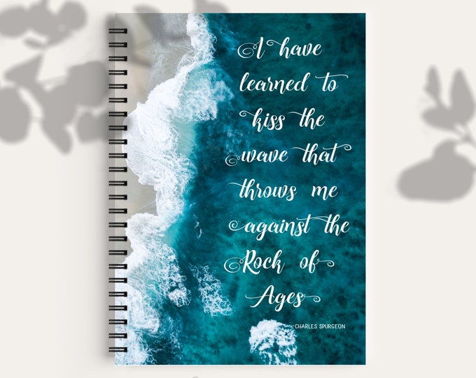 Personalized Christian Notebook, Walk by Faith Spiral Notebook Ruled ...