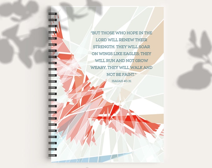 Personalized Christian Notebook, Walk by Faith Spiral Notebook Ruled ...