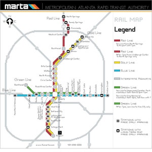Atlanta MARTA Metro Rail Map Cross-stitch Pattern PDF and GIF | Etsy