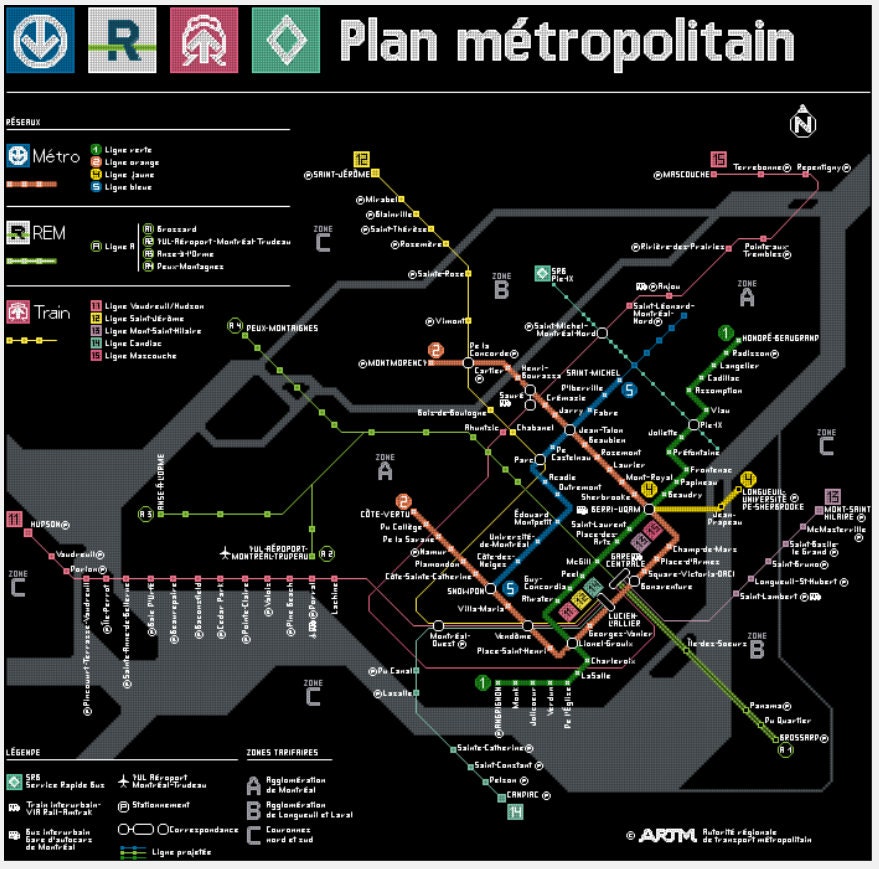 Montreal Metro Map Cross-stitch Pattern (PDF Download) - Etsy