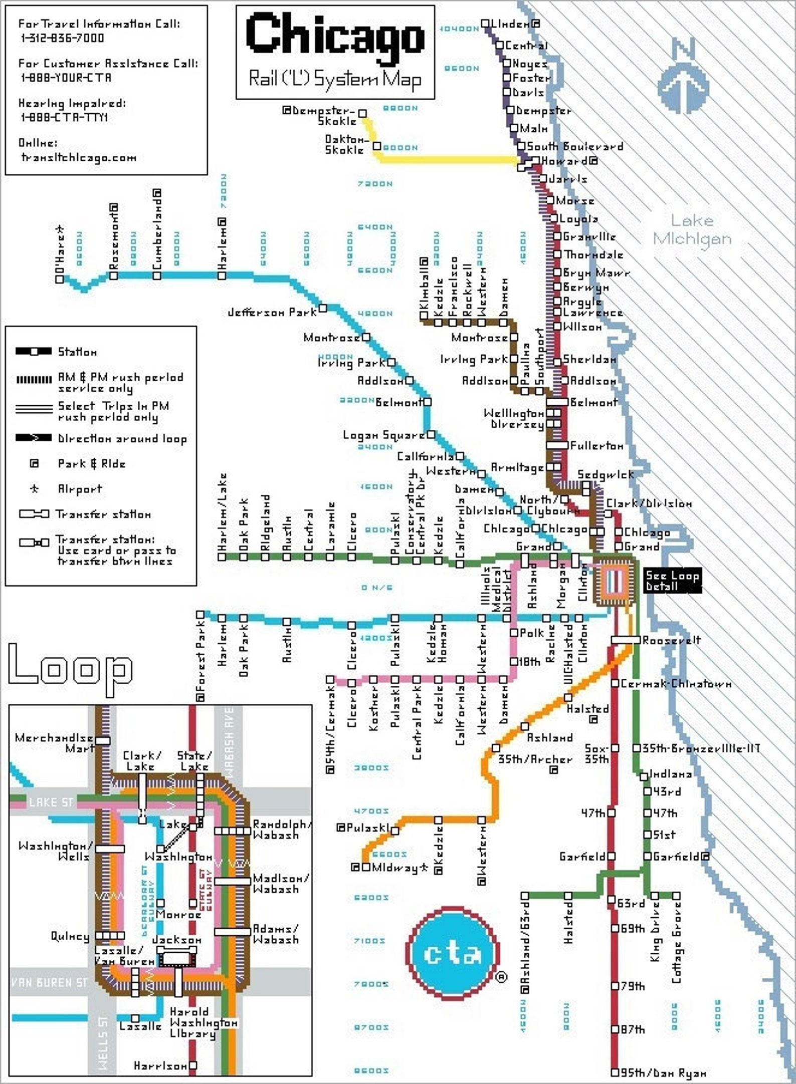 CHICAGO Subway Map Cross-stitch Pattern PDF and GIF Downloads | Etsy