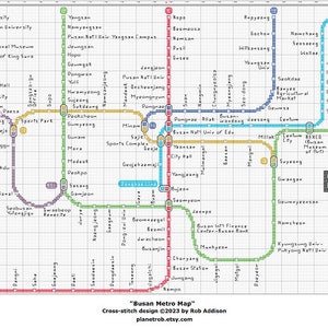 Busan Metro Map Cross-stitch Pattern: South Korea Subway Chart (PDF ...