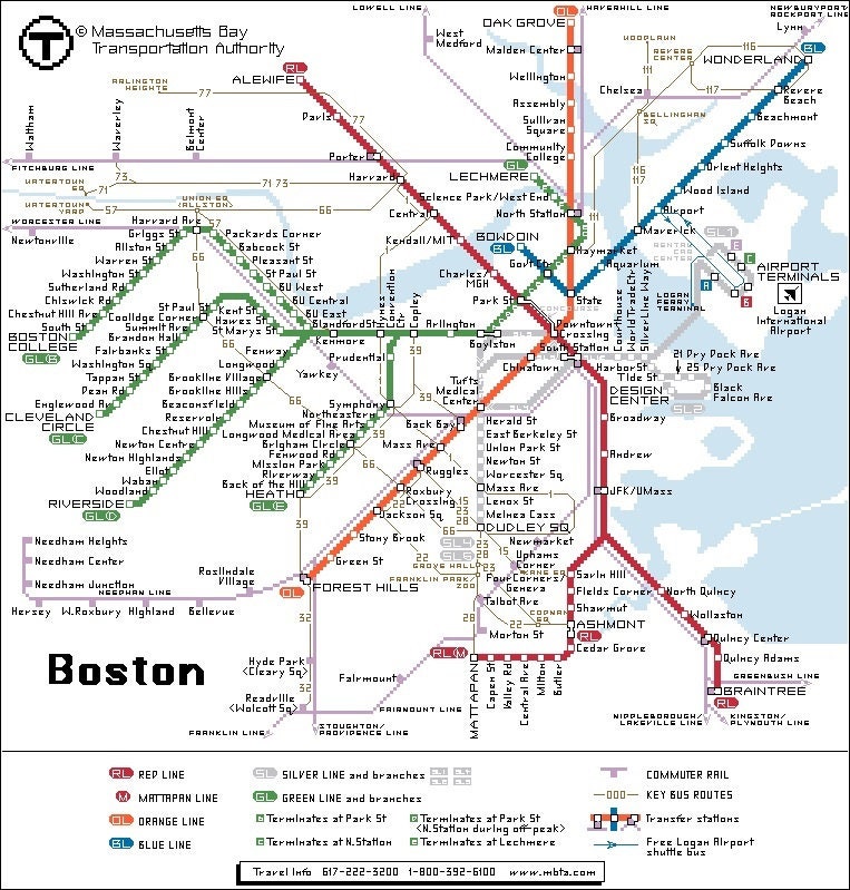 BOSTON Subway Map Cross-stitch Pattern PDF and GIF Download | Etsy Canada