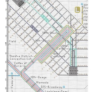 DENVER Colorado RTD Map Cross-stitch Pattern PDF Download | Regional ...