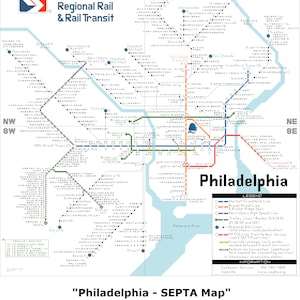 PHILADELPHIA SEPTA Rail Map Cross-stitch Chart PDF Download Subway ...