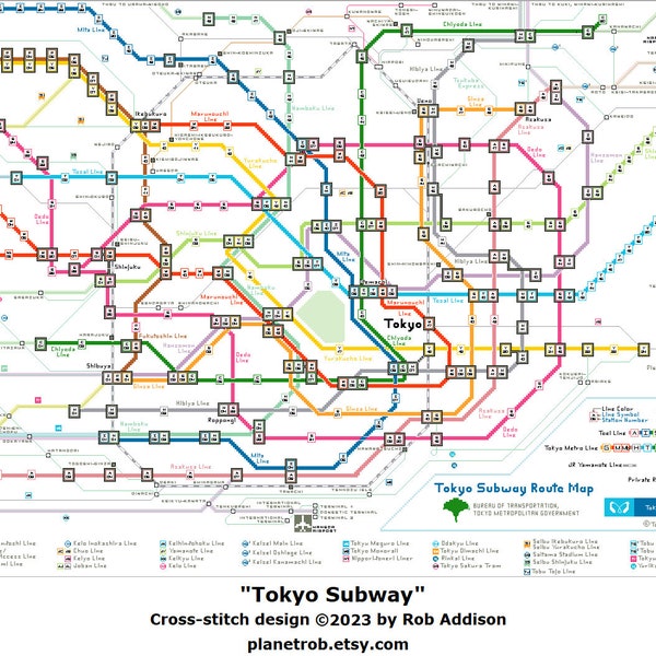 Tokyo Subway Map - Etsy