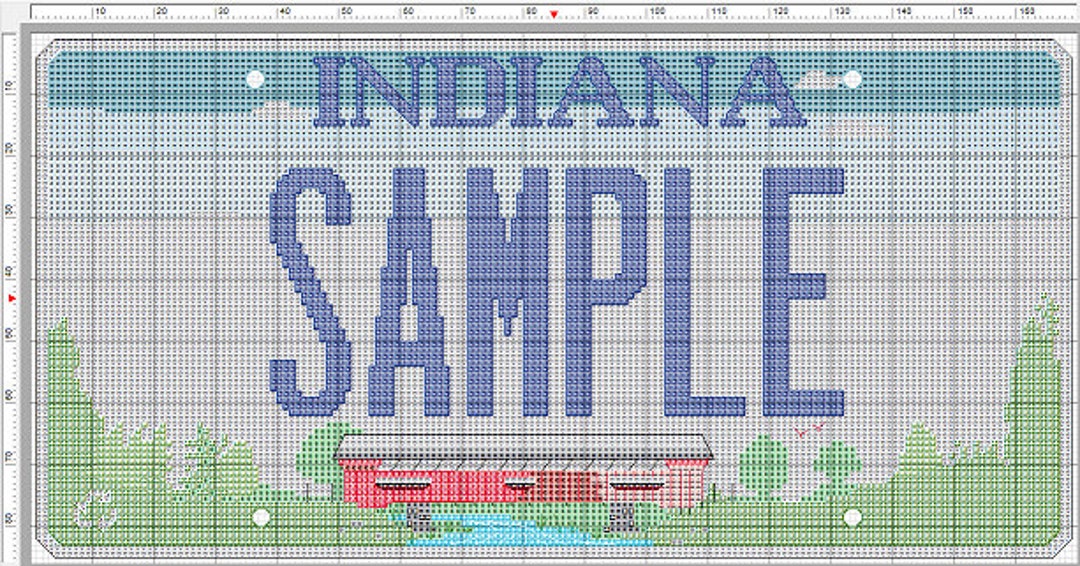 Personalized Indiana License Plate Cross-stitch Pattern (PDF Download ...