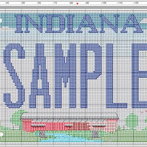 Personalized Indiana License Plate Cross-stitch Pattern (PDF Download ...