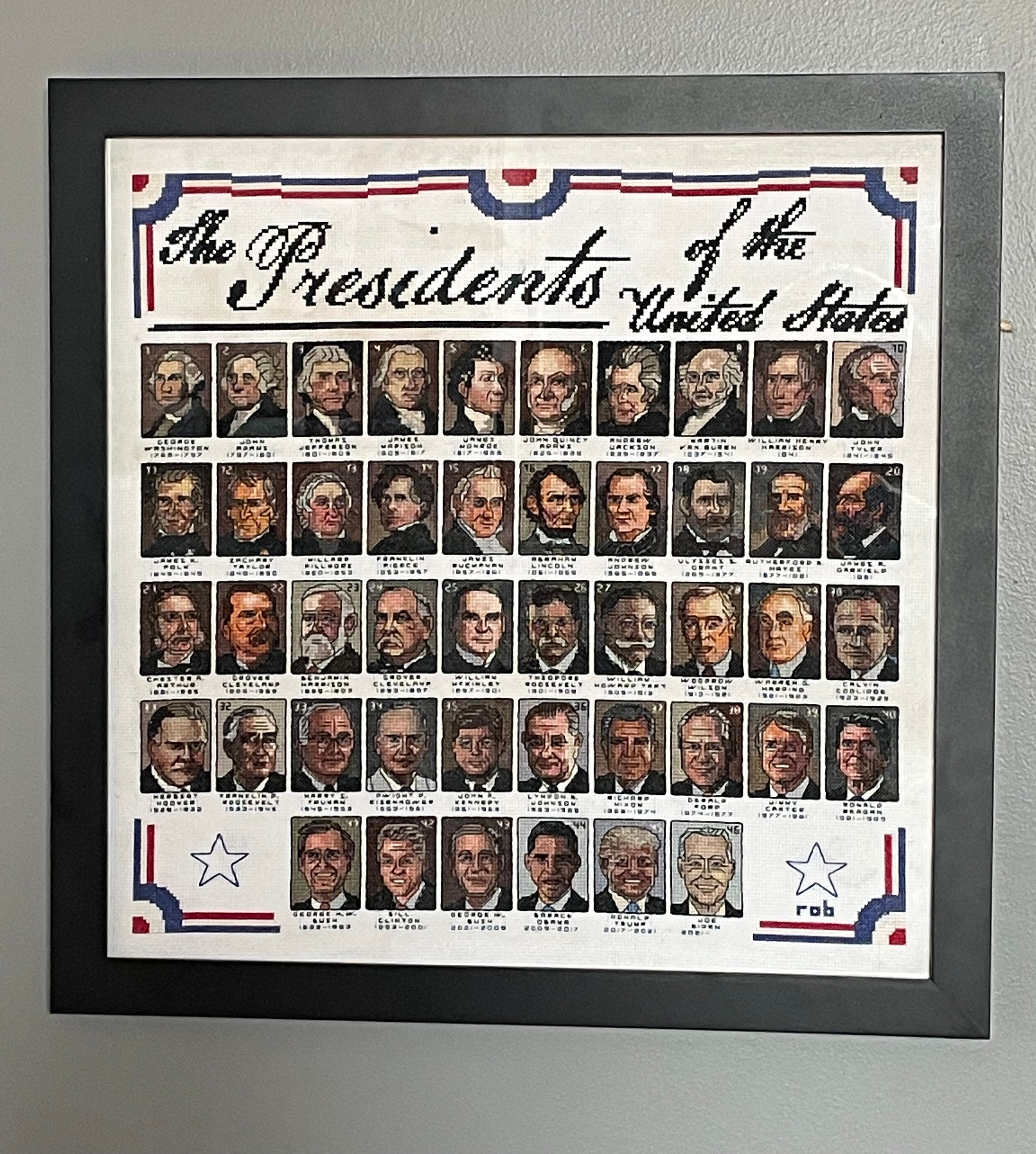 Presidents of the USA Cross-stitch Pattern: Washington to Trump 47 (PDF ...