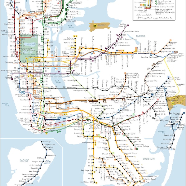 New York Subway Map Cross Stitch Pattern - Etsy