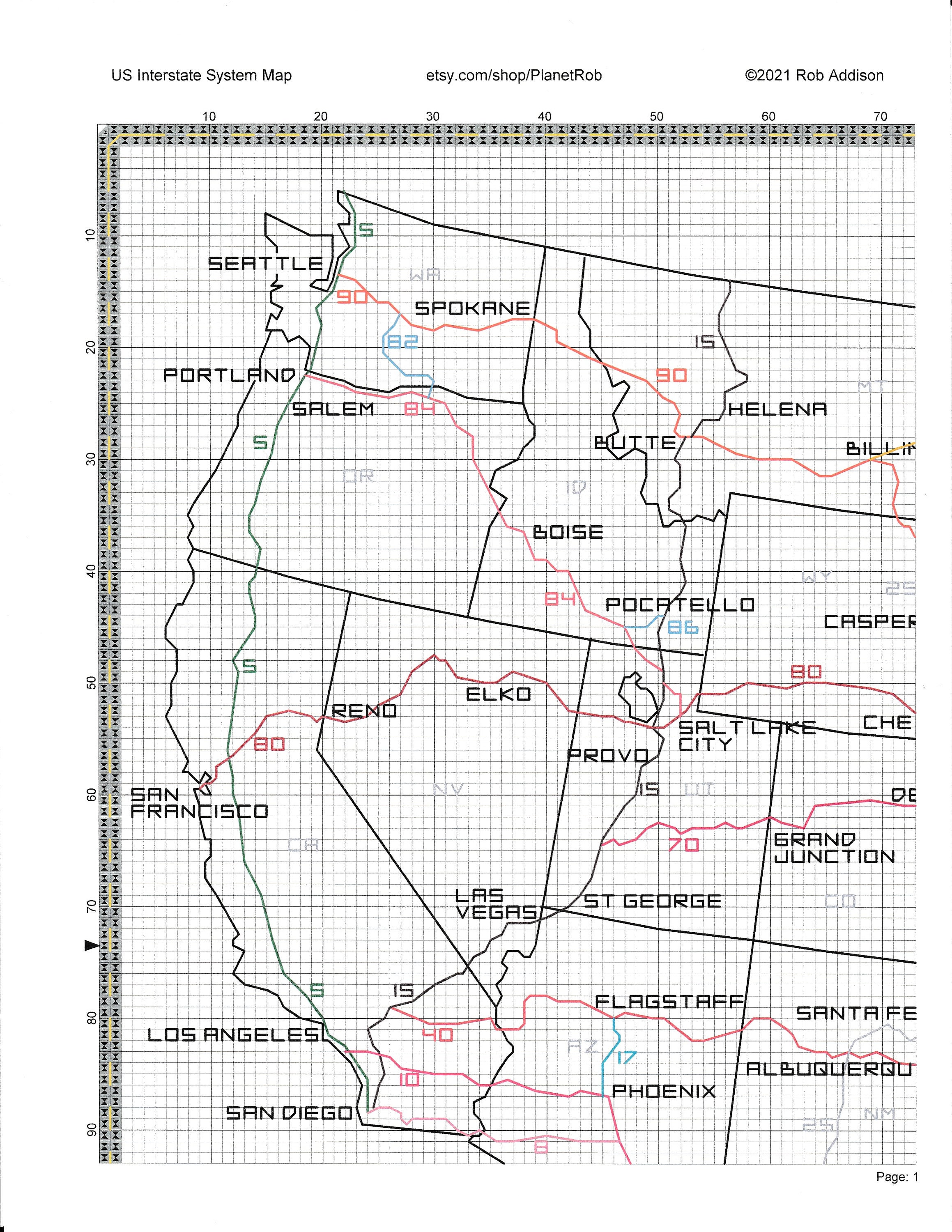Route 70 Map Across Us