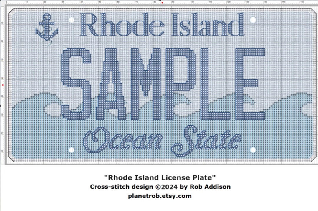 NEW RHODE ISLAND Ocean State License Plate Cross-stitch Pattern Pdf ...