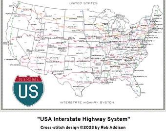 United States System of Interstate Highways Map 1958 - Etsy