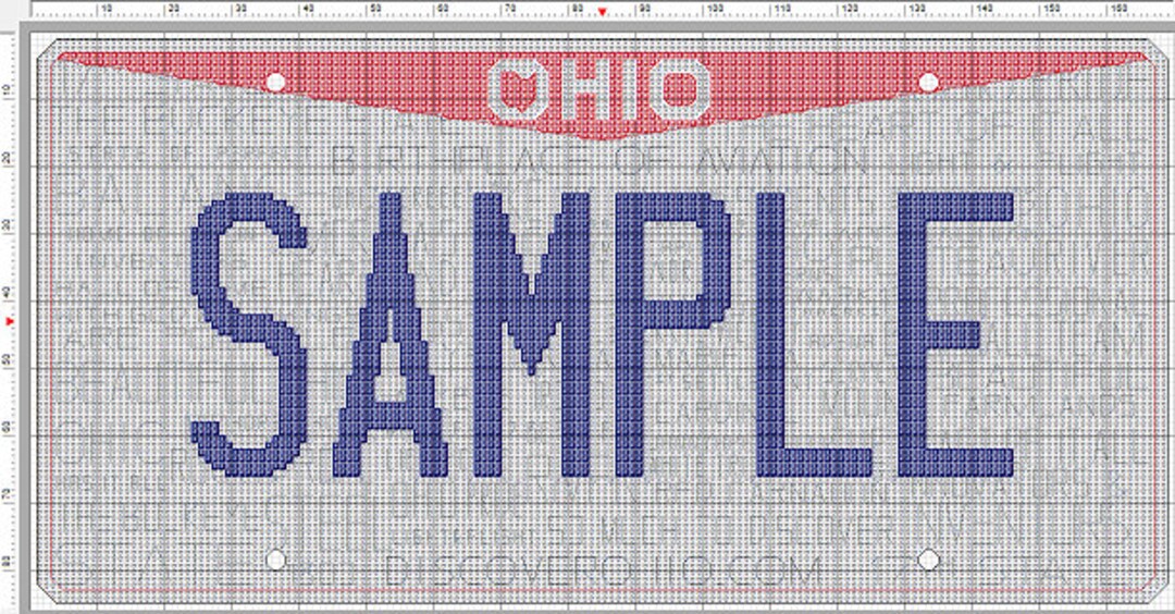 Personalized Ohio License Plate Cross Stitch Pattern (PDF Download) - Etsy