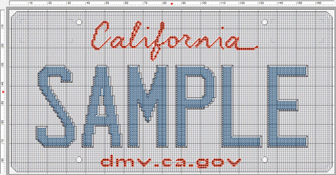 Personalized CALIFORNIA License Plate Cross-stitch Pattern (PDF ...