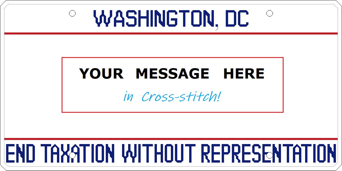Personalized DC License Plate Cross Stitch Pattern (PDF Download) - Etsy