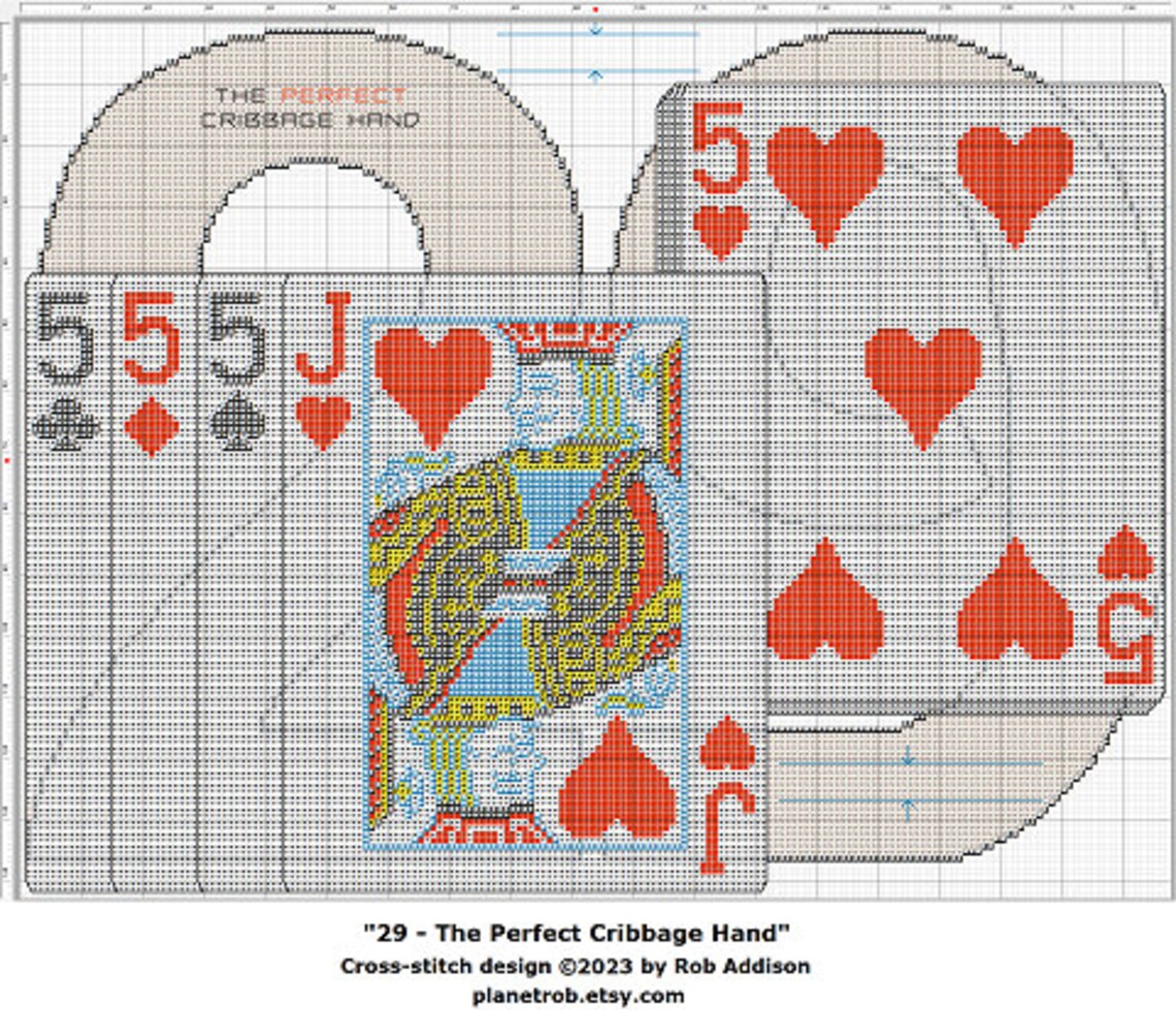 29 Cribbage Hand Cross-stitch Pattern: Playing Card Game (PDF Download ...