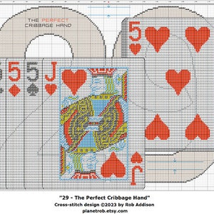 29 Cribbage Hand Cross-stitch Pattern: Playing Card Game (PDF Download ...