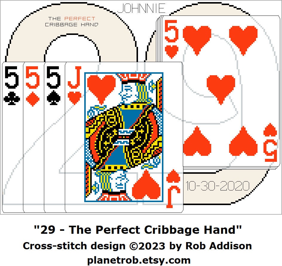 29 - the Perfect CRIBBAGE Hand Cross-stitch Pattern PDF Download ...