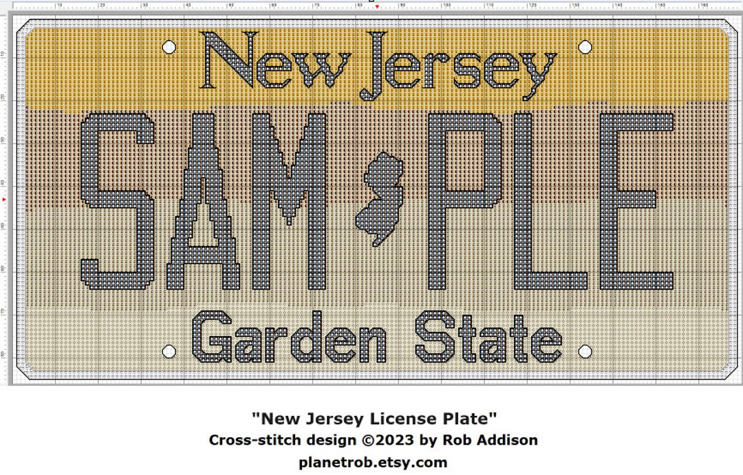 NEW JERSEY License Plate Cross-stitch Pattern Pdf Download ...