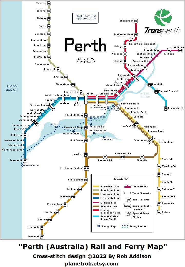 Perth Train Map Perth Rail Map City Train Route Map, Your Offline