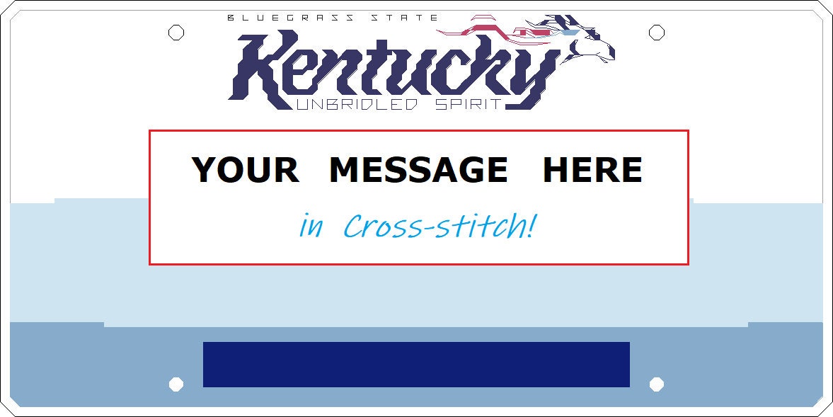 KENTUCKY License Plate Cross-stitch Pattern PDF Download PERSONALIZED ...