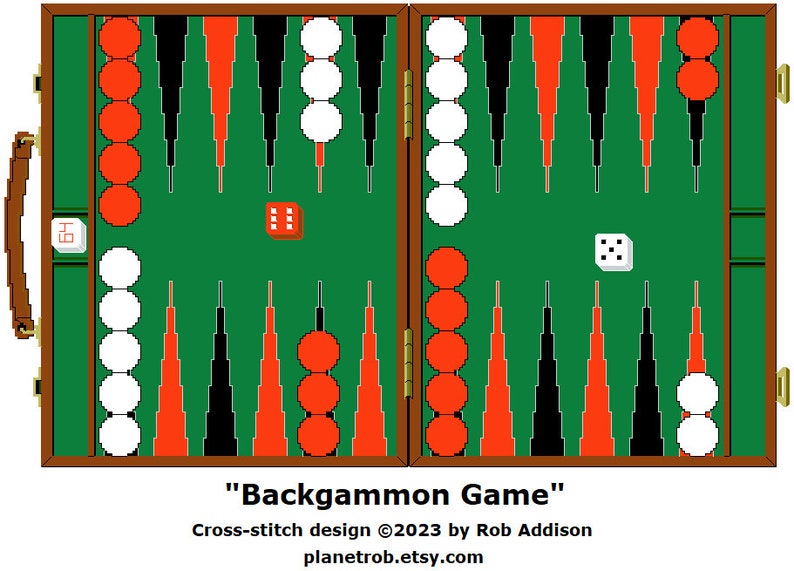 Backgammon Game Cross-stitch Pattern: Board Chart (PDF Download) - Etsy