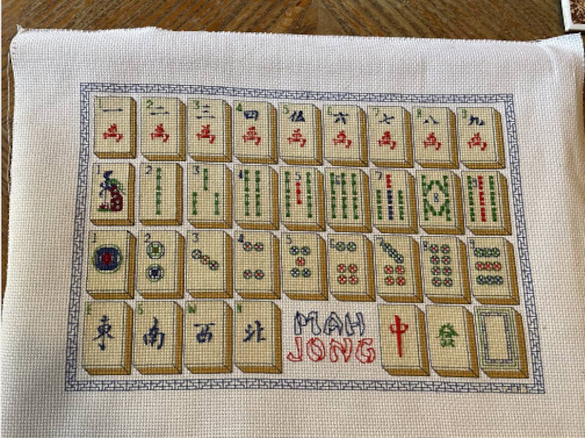 MAHJONG SET Cross-stitch Pattern Pdf and Gif Download - Etsy India