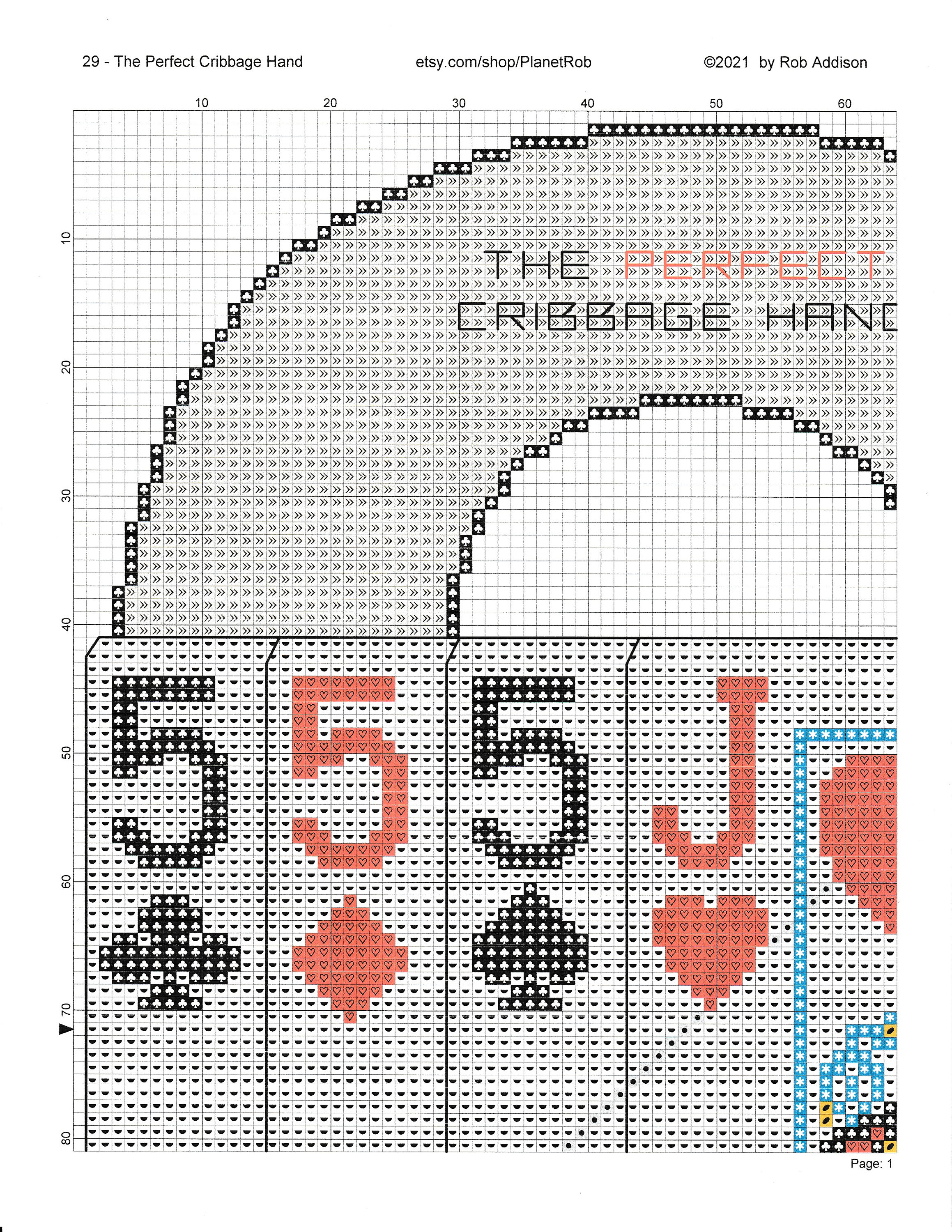29 - the Perfect CRIBBAGE Hand Cross-stitch Pattern PDF Download ...