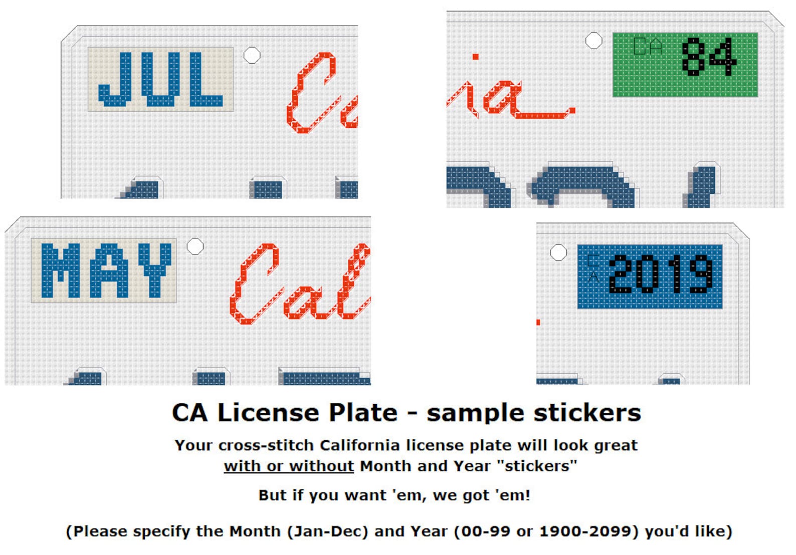 Personalized CALIFORNIA License Plate Cross-stitch Pattern (PDF ...