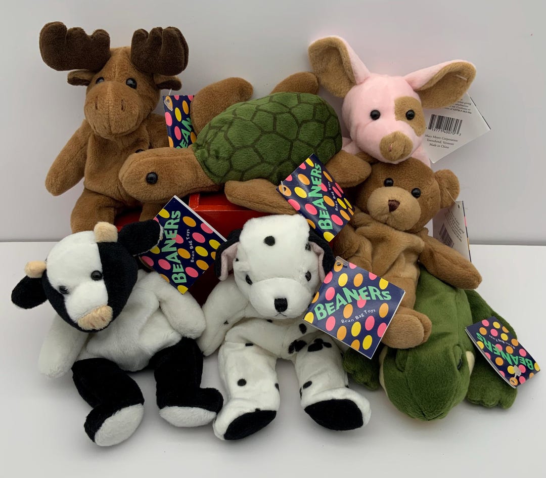 Vintage Mary Meyer BEANERS 7 Different Assorted Plushies LIKE NEW 1990s ...